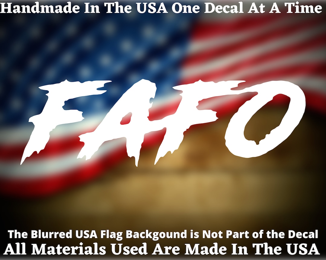 FAFO Decal 2nd Amendment Patriotic Car Truck Van Window or Bumper ...