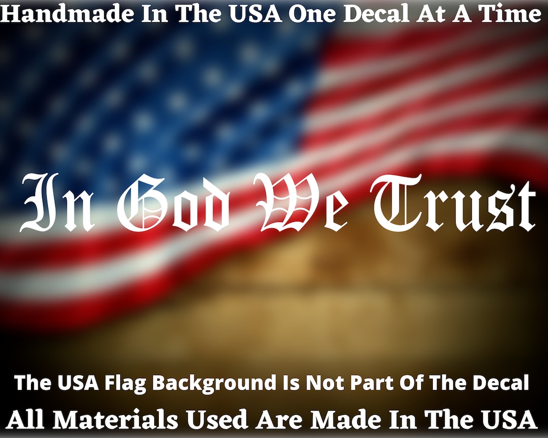 In God We Trust Old English Font Vinyl Decal for Car Tuck Van Laptop ...