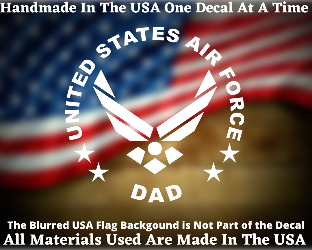 United States Air Force Dad Car Truck Van Window or Bumper Sticker ...