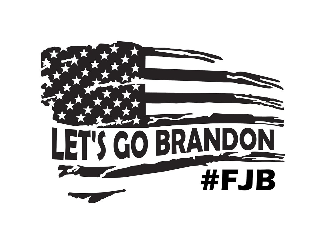 Let's Go Brandon FJB Distressed American Flag #2 Die Cut Decal - Home ...