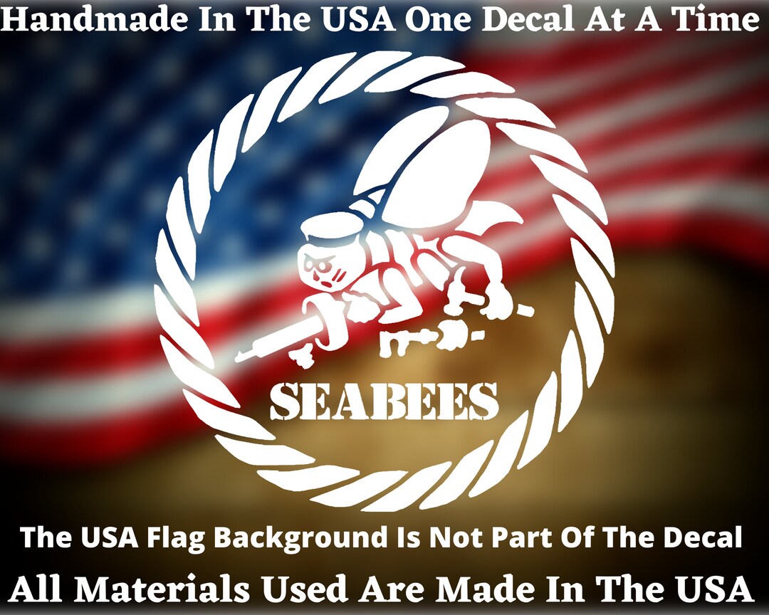 US Navy Seabees Logo Custom Vinyl Decal, Car Truck Van Window or Bumper ...