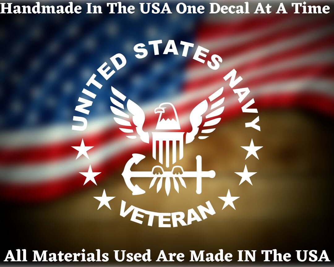 United States Navy Veteran Car Truck Van Window or Bumper Sticker Vinyl ...