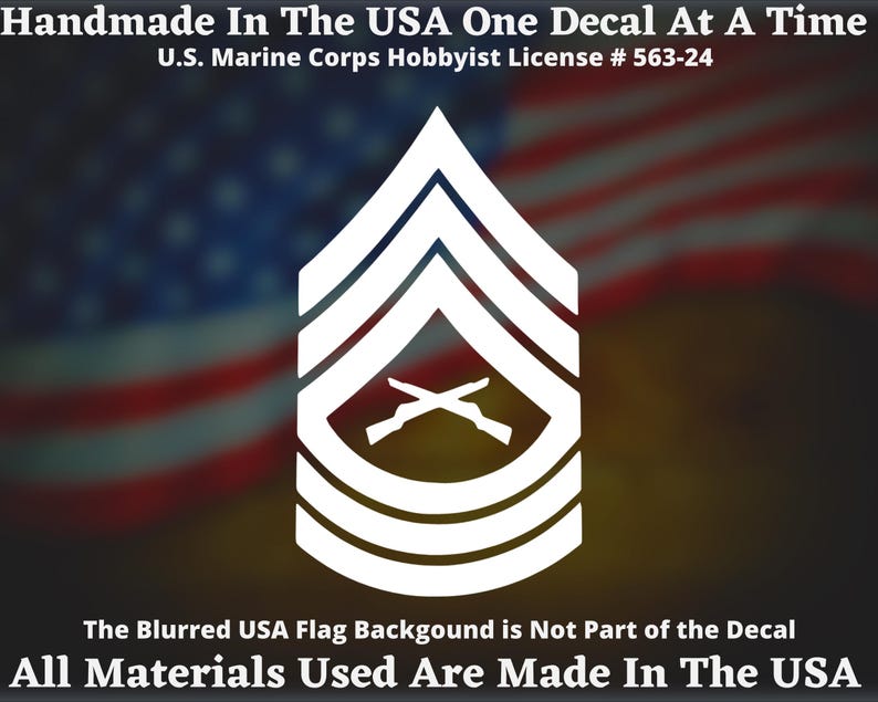 USMC Marine Corps E8 - E-8 Vinyl Decal Master Sergeant, Enlisted ...