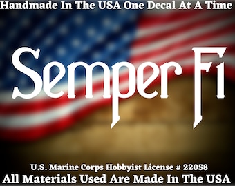 USMC Large Semper Fi Custom Car Truck Van Window or Bumper Sticker ...