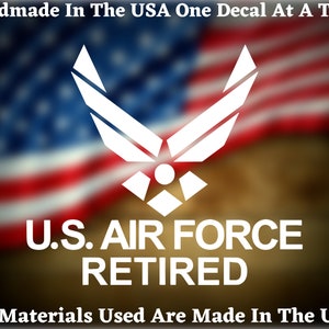 United States Air Force Retired Car Truck Van Window or Bumper Sticker ...