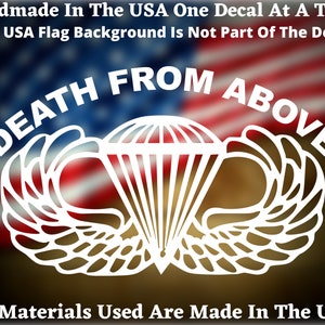 82nd Airborne Jump Wings Death From Above Vinyl Decal for Car Truck Van ...