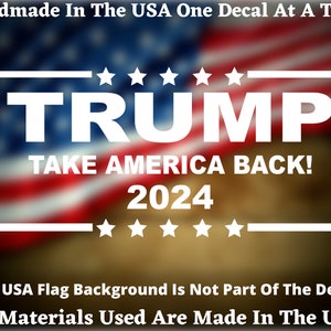 TRUMP Take America Back 2024 Vinyl Decal, Bumper Sticker USA Seller ...