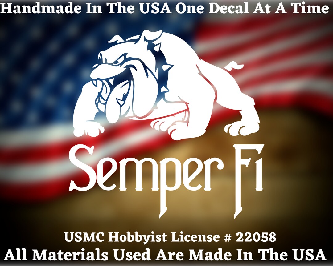 USMC Devil Dog United States Marine Corps Semper Fi Bulldog Custom Car ...