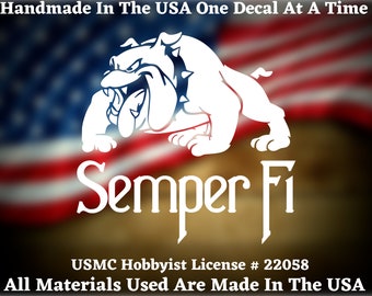 Marine Bulldog Decal - Etsy