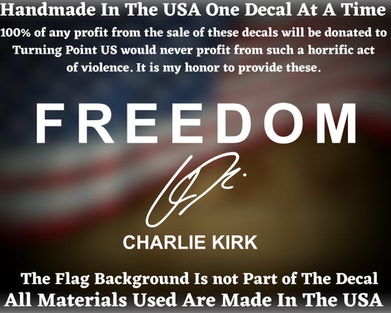 Freedom Bumper Sticker Charlie Kirk Freedom Sticker Decal 1993-2025 ...