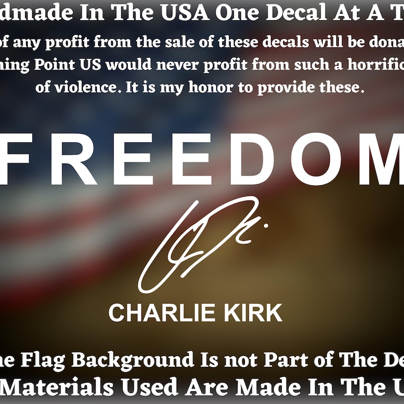 Charlie Kirk Car Decal - Etsy