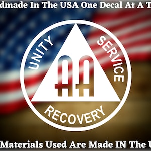 AA (alcoholics Anonymous) Unity Service Recovery Car Truck Van Window ...