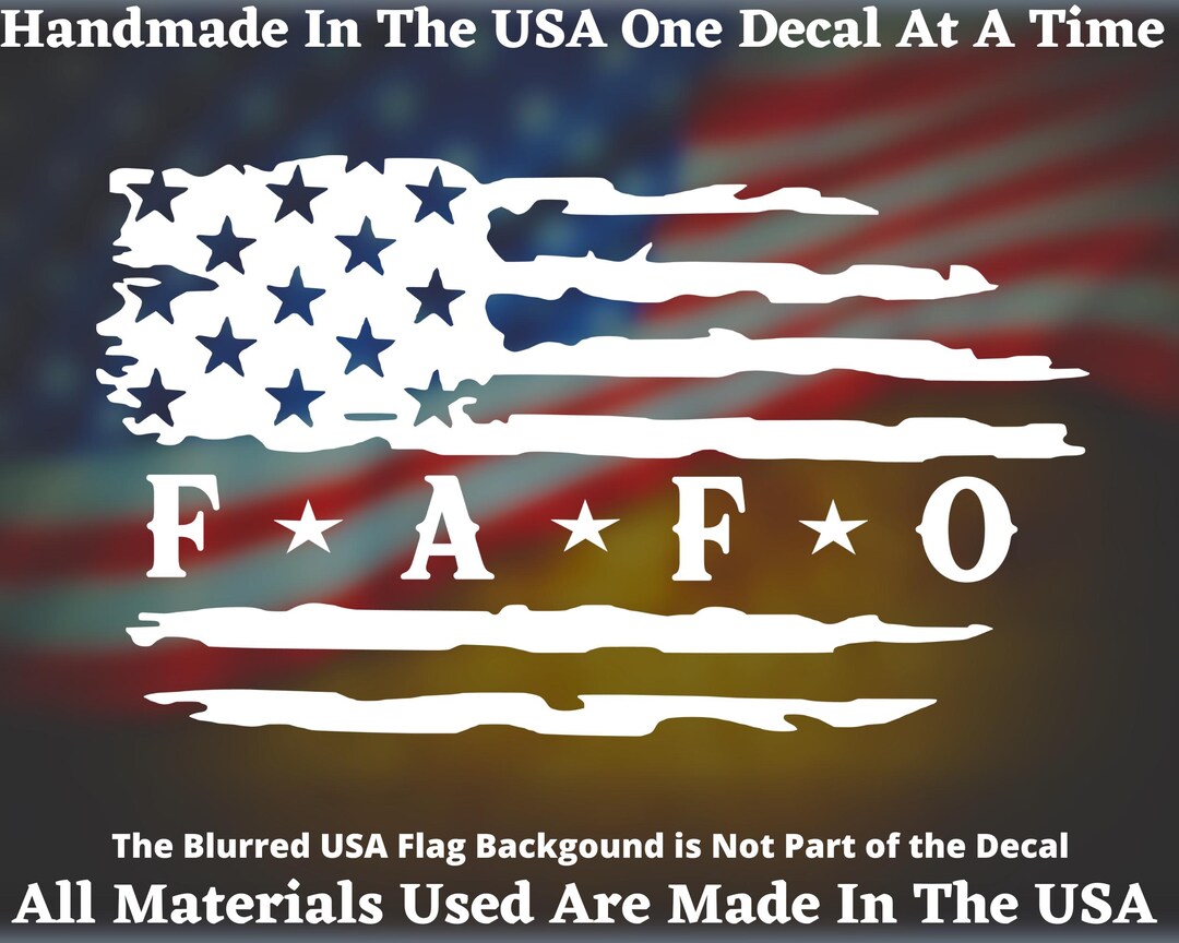 FAFO Distressed Tattered American Flag 2nd Amendment Car Truck Van ...