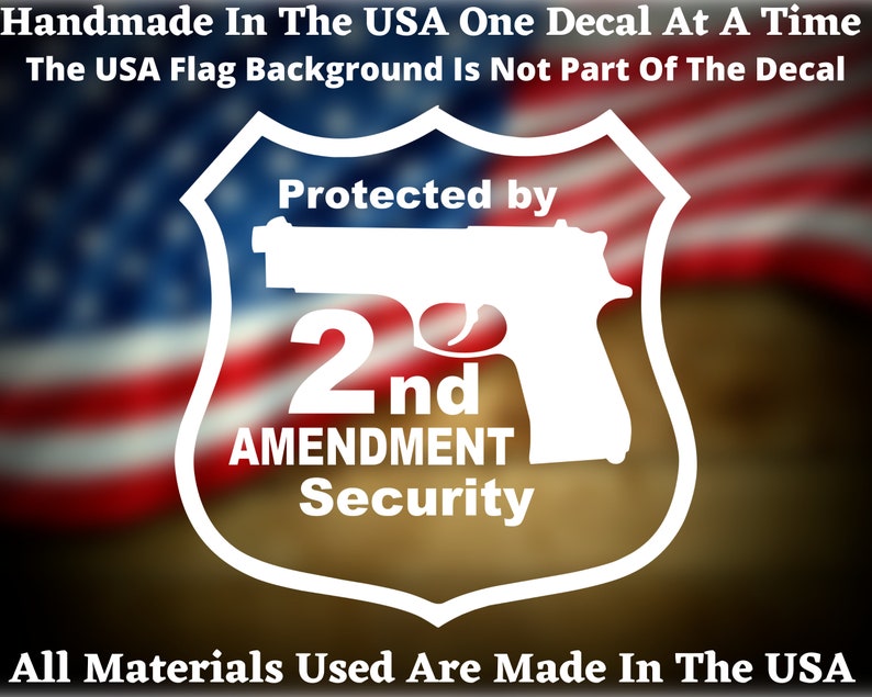 Protected by 2nd Amendment Security Vinyl Decal for Car Truck - Etsy