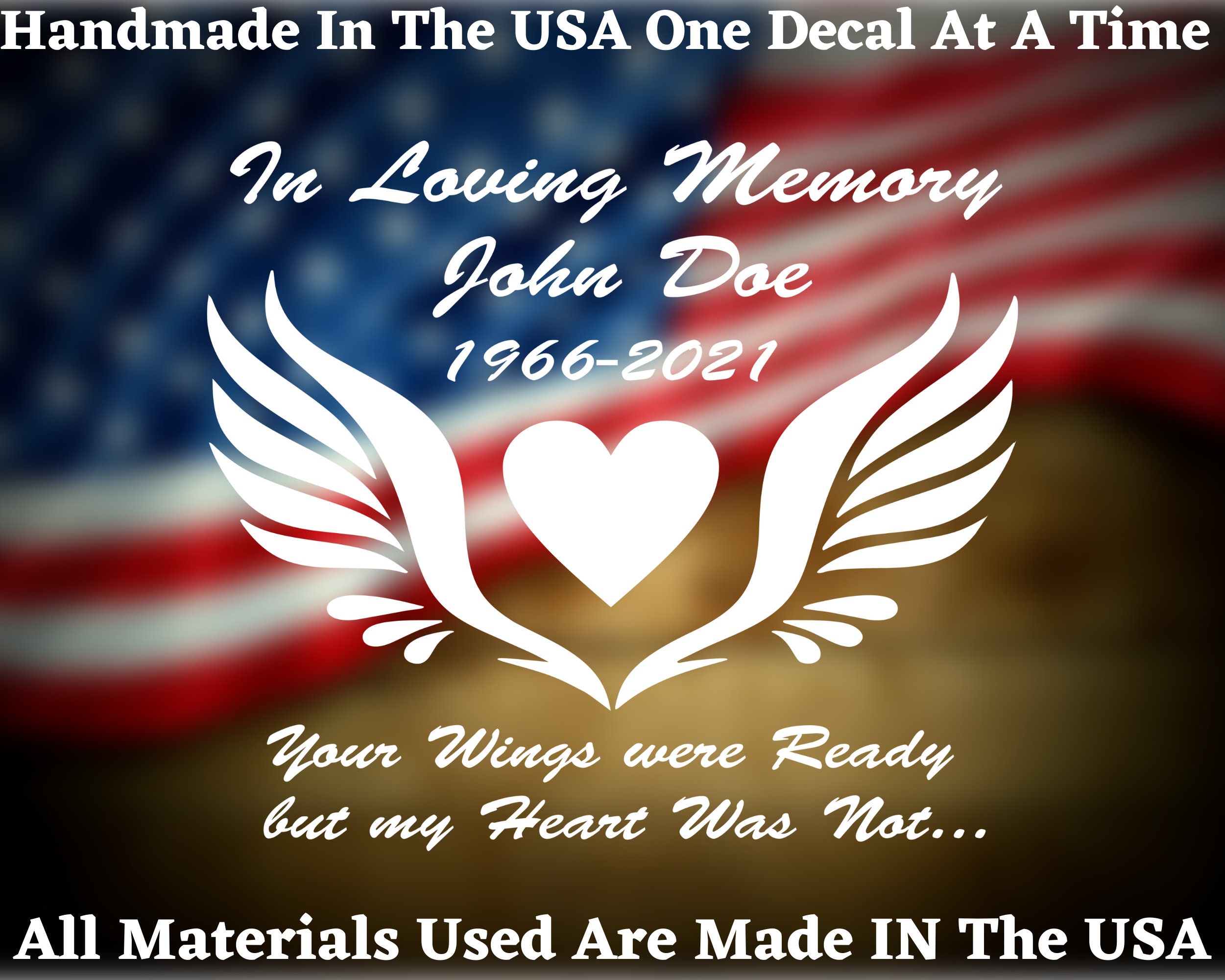 In Loving Memory Car Truck Van Window or Bumper Sticker Vinyl Decal USA ...