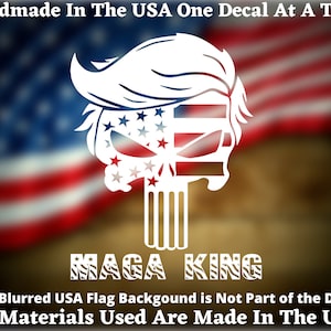 Trump MAGA King Skull American Flag Vinyl Die Cut Decal Home - Etsy