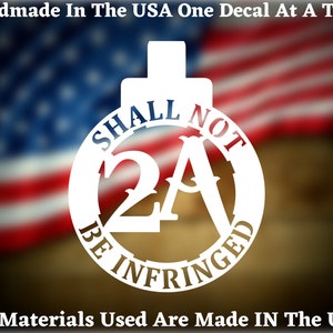 2A Shall Not Be Infringed Gun Barrel 2nd Amendment Car Truck Van Window ...