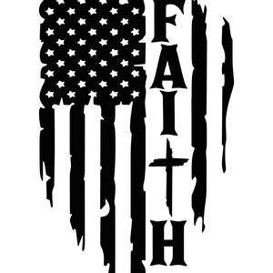 Distressed American Flag Faith Decal for Car Truck Van Window or Bumper ...