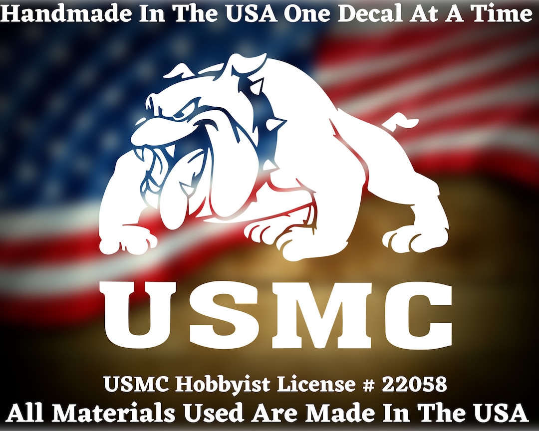 USMC Devil Dog United States Marine Corps Bulldog Custom Car Truck Van ...