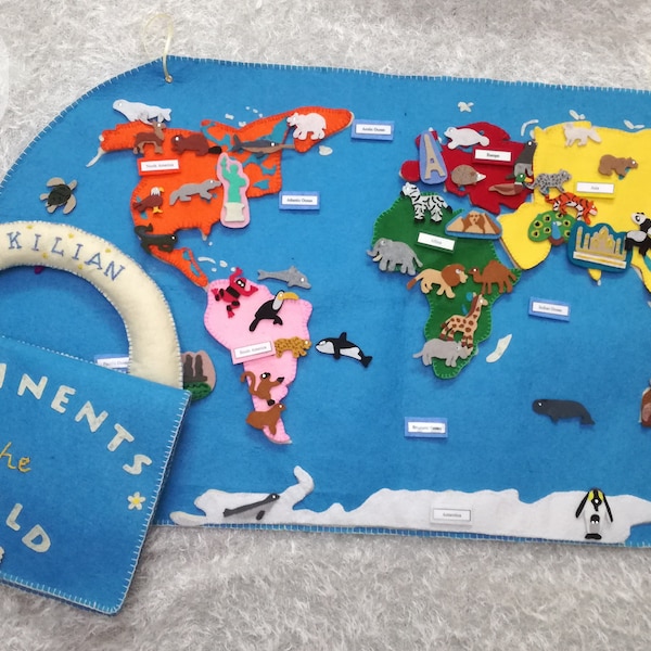 Felt World Map - Etsy