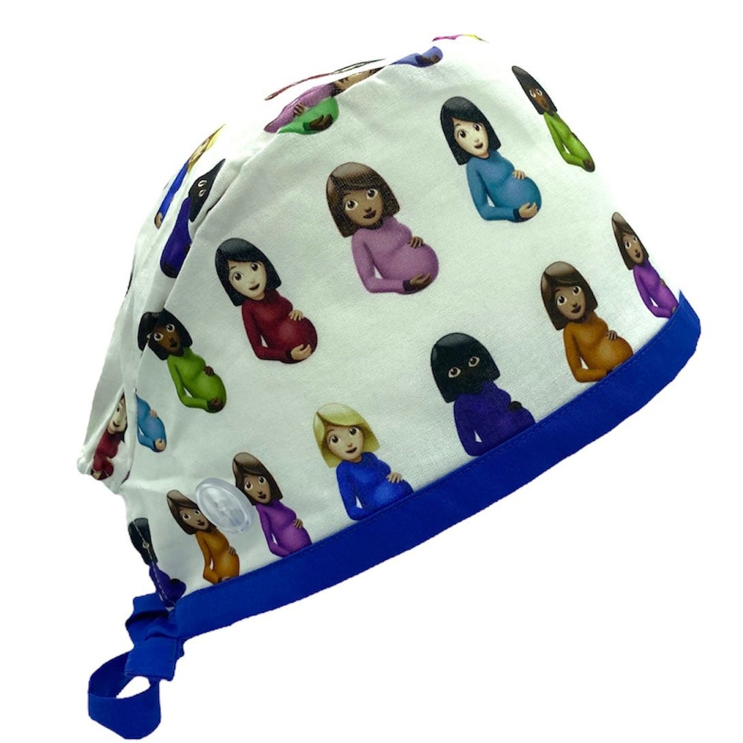 Maternity Labor & Delivery Surgical Scrub Cap. Pregnant Emoji - Etsy