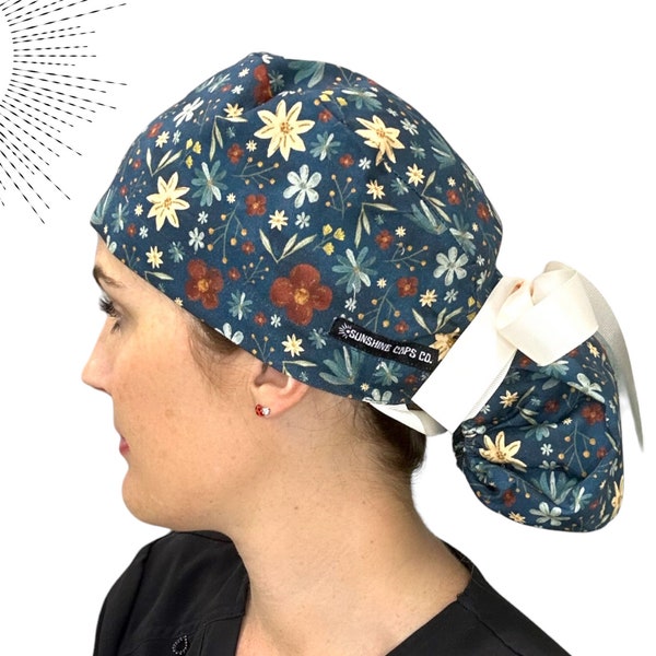 Ponytail Scrub Cap - Etsy
