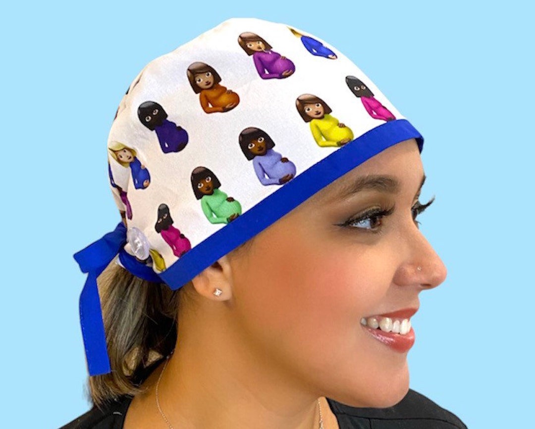 Maternity Labor & Delivery Surgical Scrub Cap. Pregnant Emoji - Etsy