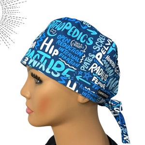 Orthopedic Scrub Cap. Ortho Surgical Cap, 100% Cotton. Orthopedic Bone ...
