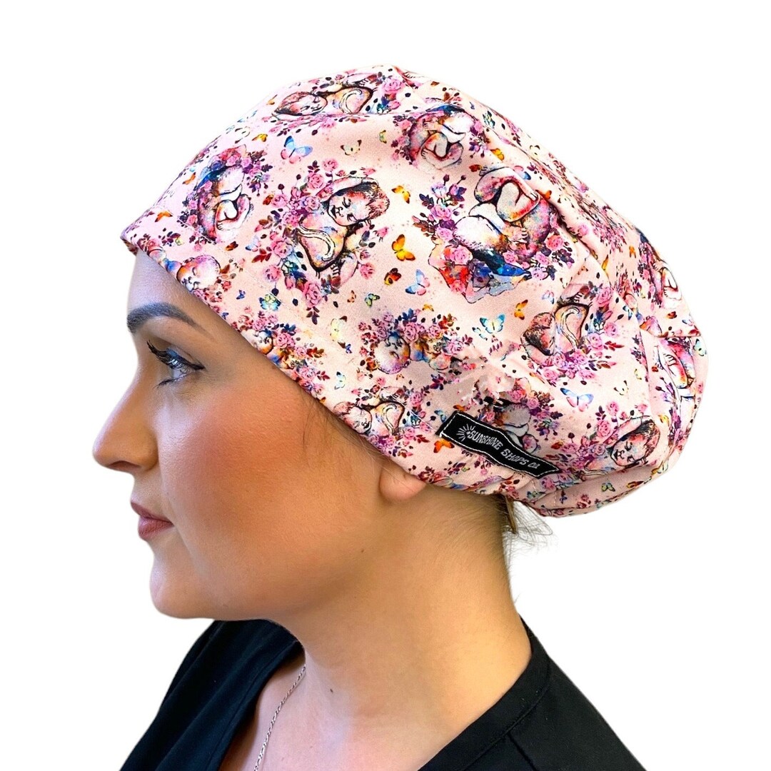 Labor and Delivery Euro Scrub Cap. Baby Floral Scrub Hat, OBGYN Midwife ...