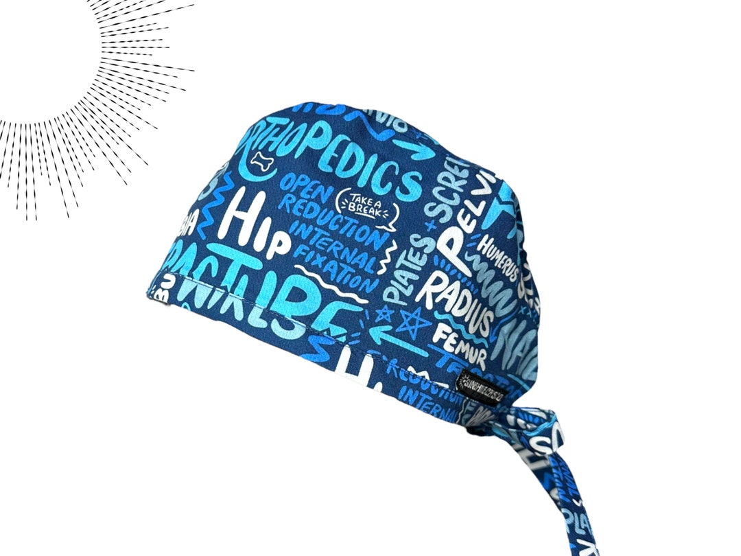 Orthopedic Scrub Cap. Ortho Surgical Cap, 100% Cotton. Orthopedic Bone ...