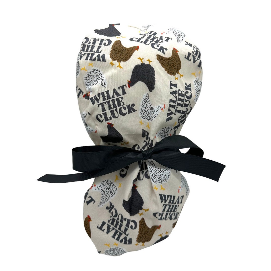 What the Cluck Chicken Funny Ponytail Surgical Scrub Caps - Etsy