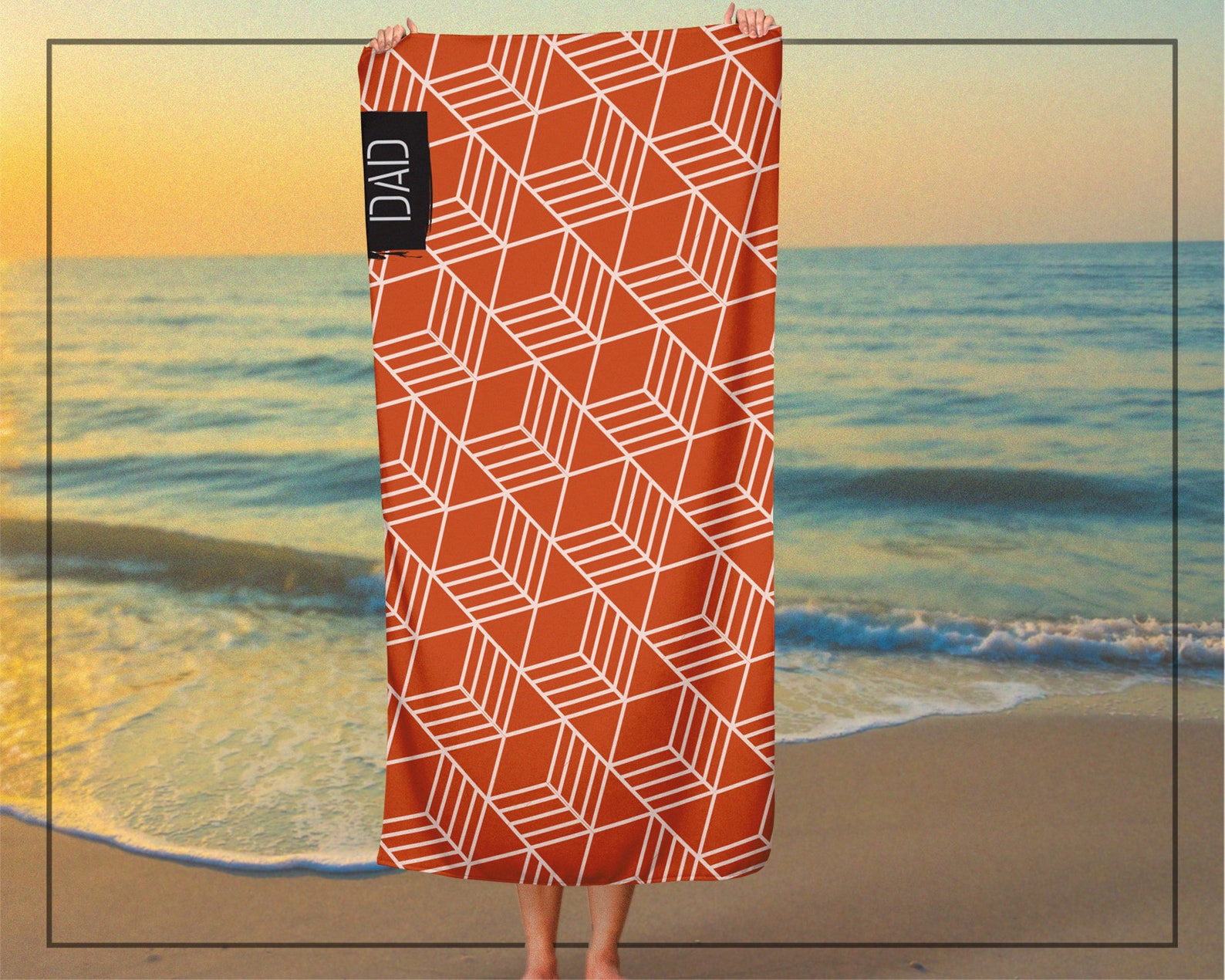 Personalised Beach Towel /Burnt Orange Towel /Pool Towel /Name | Etsy