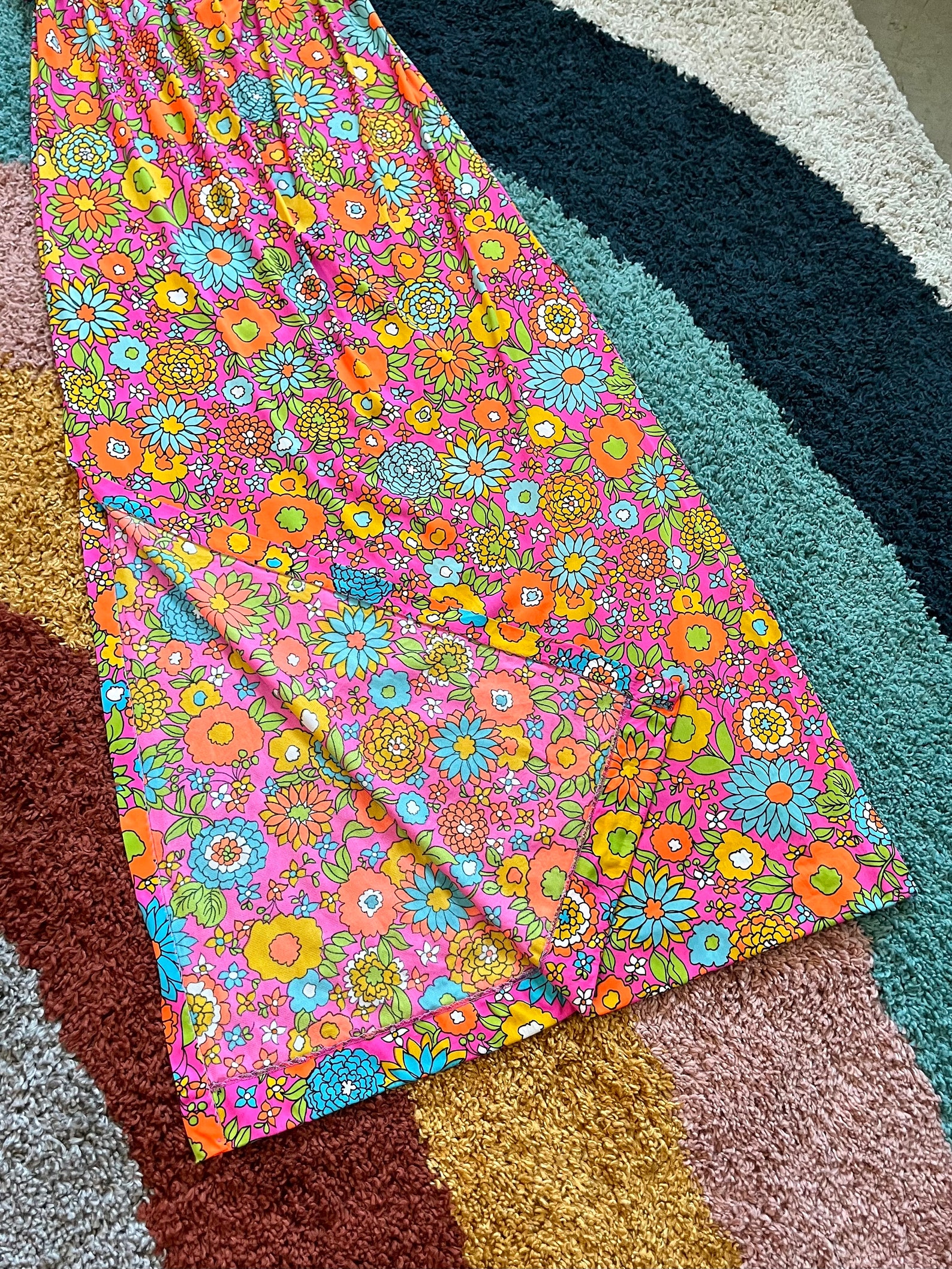 Vintage 60s Day-glo Flower Power Dress - Etsy