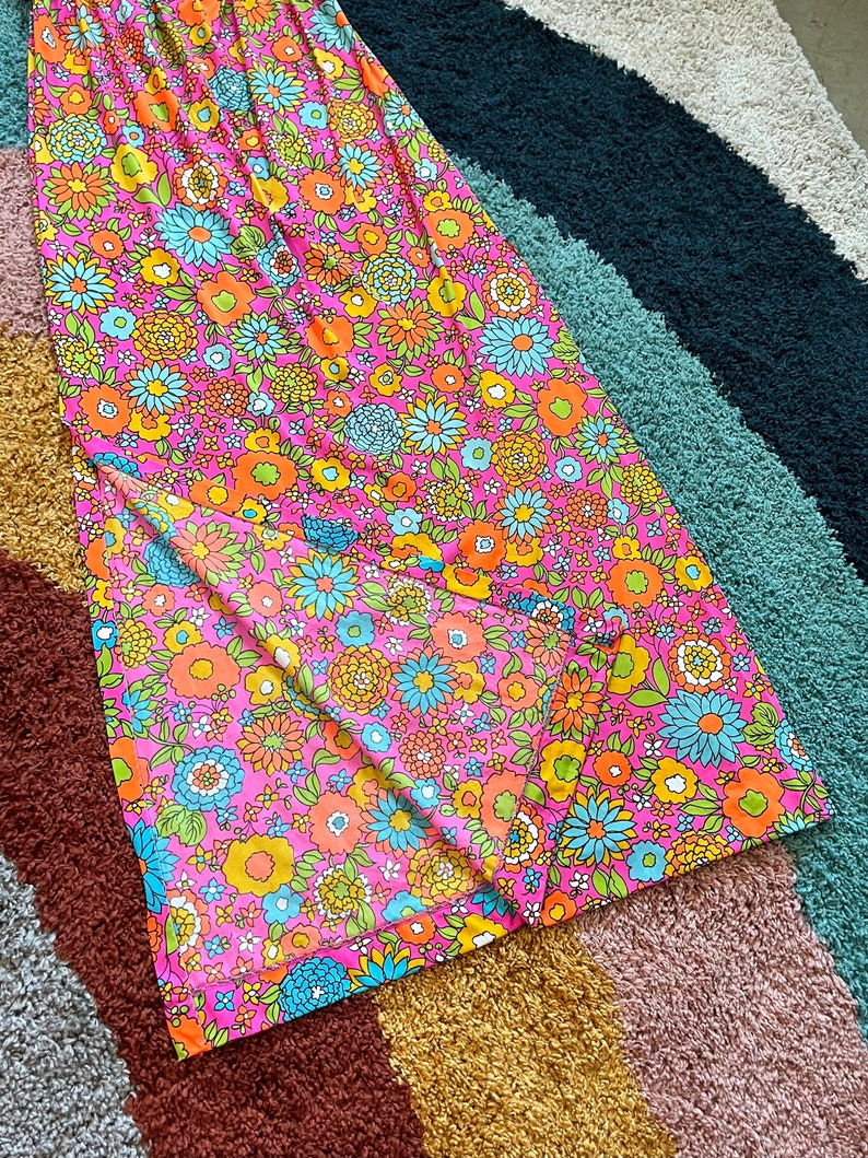 Vintage 60s Day-glo Flower Power Dress - Etsy
