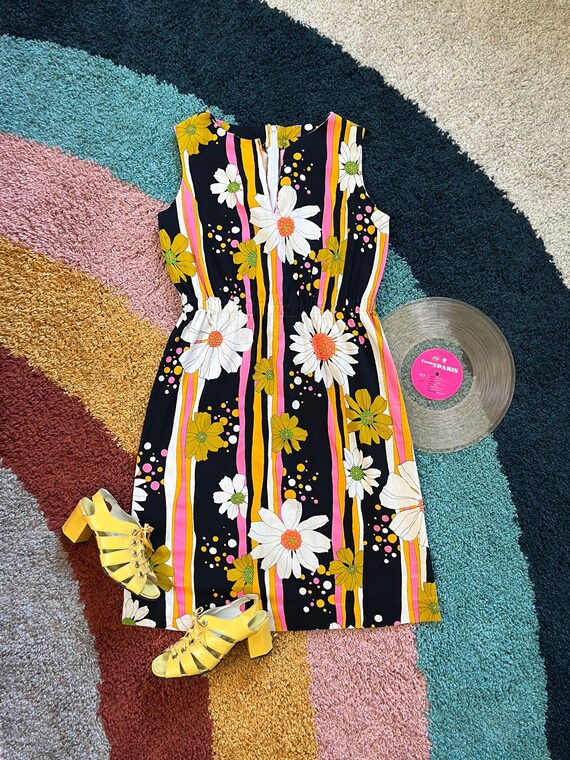 1960's vintage flower power old super stretch knitted… - Gem