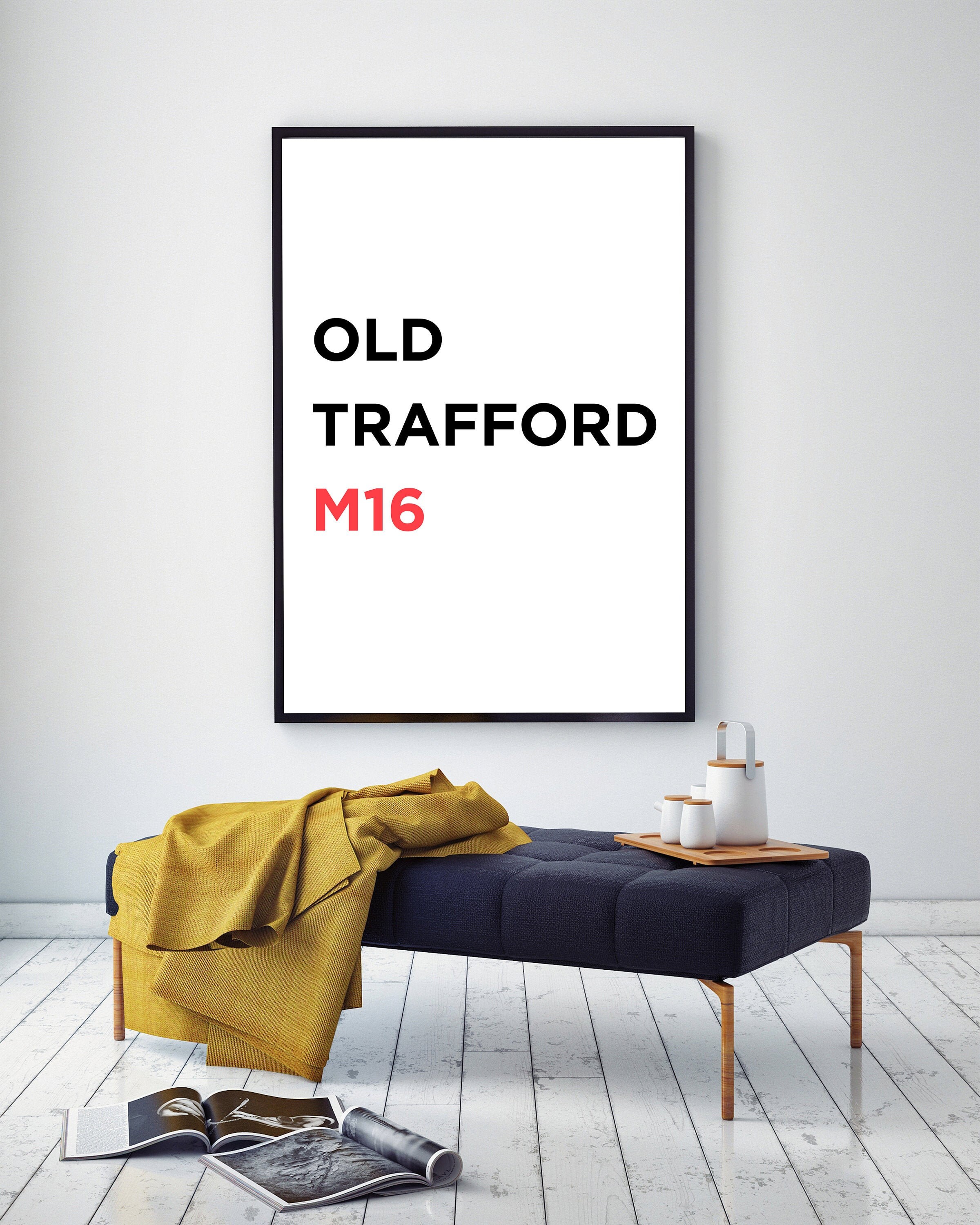 Old Trafford M16 Postcode Print Picture Wall Print Fine Art | Etsy