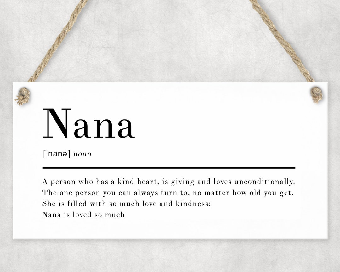Nana Dictionary Definition Wooden Oak Plaque Sign - Etsy