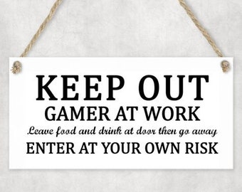 KEEP OUT GAMER at Work Novelty Funny Novelty Sign Gift Warning - Etsy