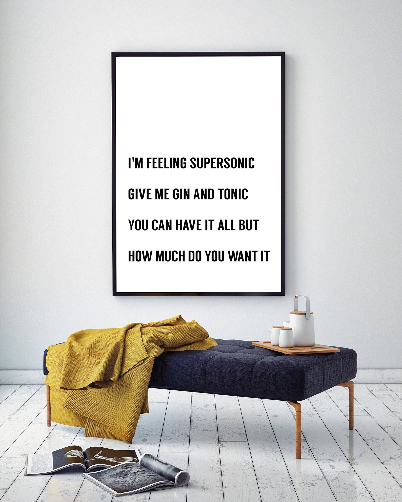 I'm Feeling Supersonic Song Lyrics Quote Print Picture - Etsy