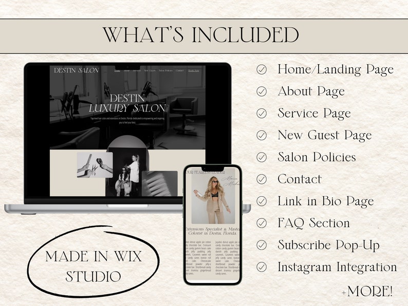 Luxury Hair Salon Website Template | Wix Studio Design - Beauty, Salon ...