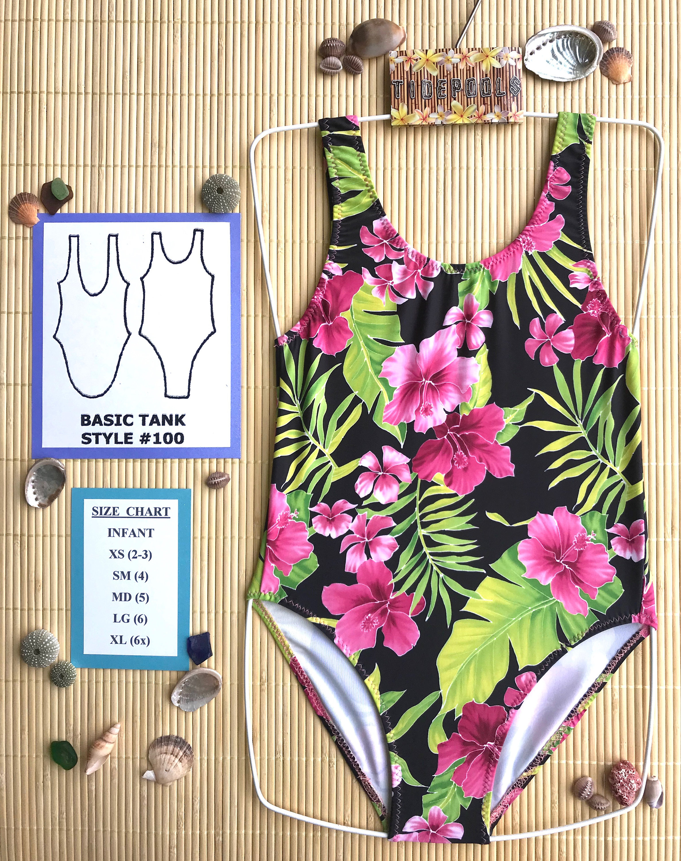 Tropical Print Girls One-piece Tank Swimsuit - Etsy