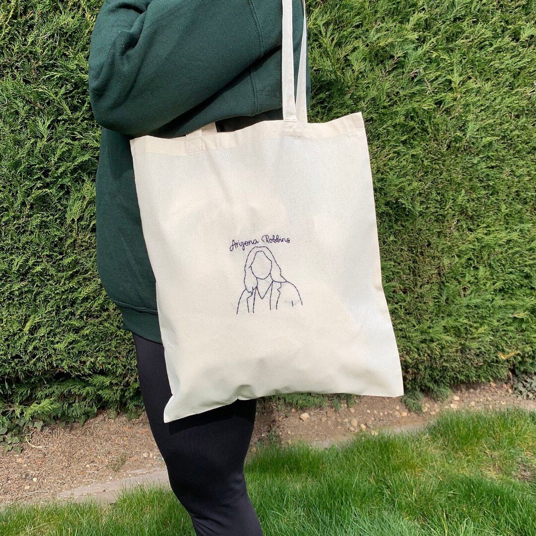 Greys Anatomy Arizona Robbins Outline Hand Embroidered Tote Bag, Greys ...