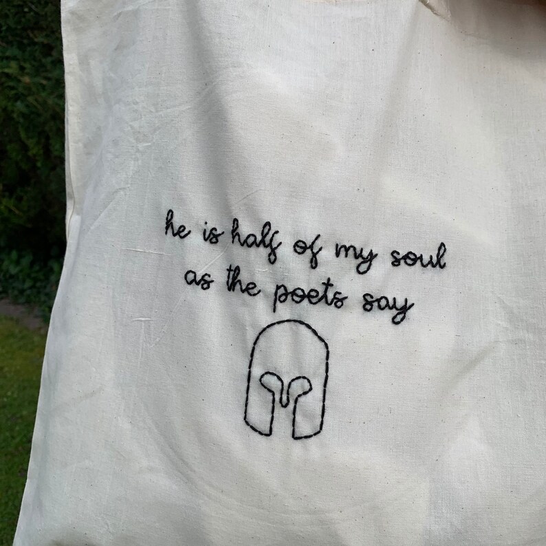 Song of Achilles Quote Hand Embroidered Tote Bag Booktok - Etsy
