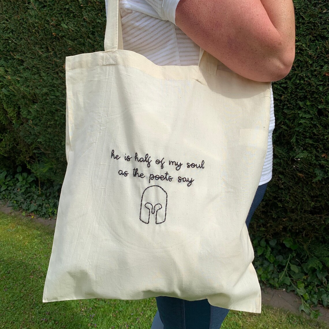 Song of Achilles Quote Hand Embroidered Tote Bag Booktok - Etsy