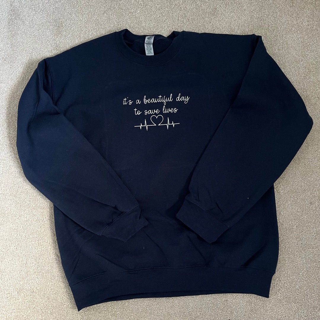 Grey's Anatomy Inspired It's A Beautiful Day to Save Lives Embroidered ...