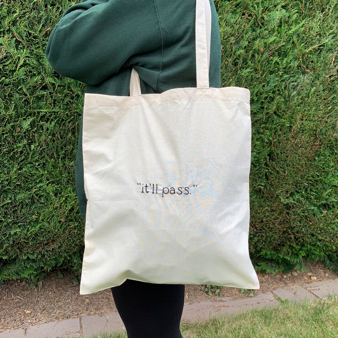 Fleabag It'll Pass Quote Hand Embroidered Tote Bag, TV Show, Phoebe ...