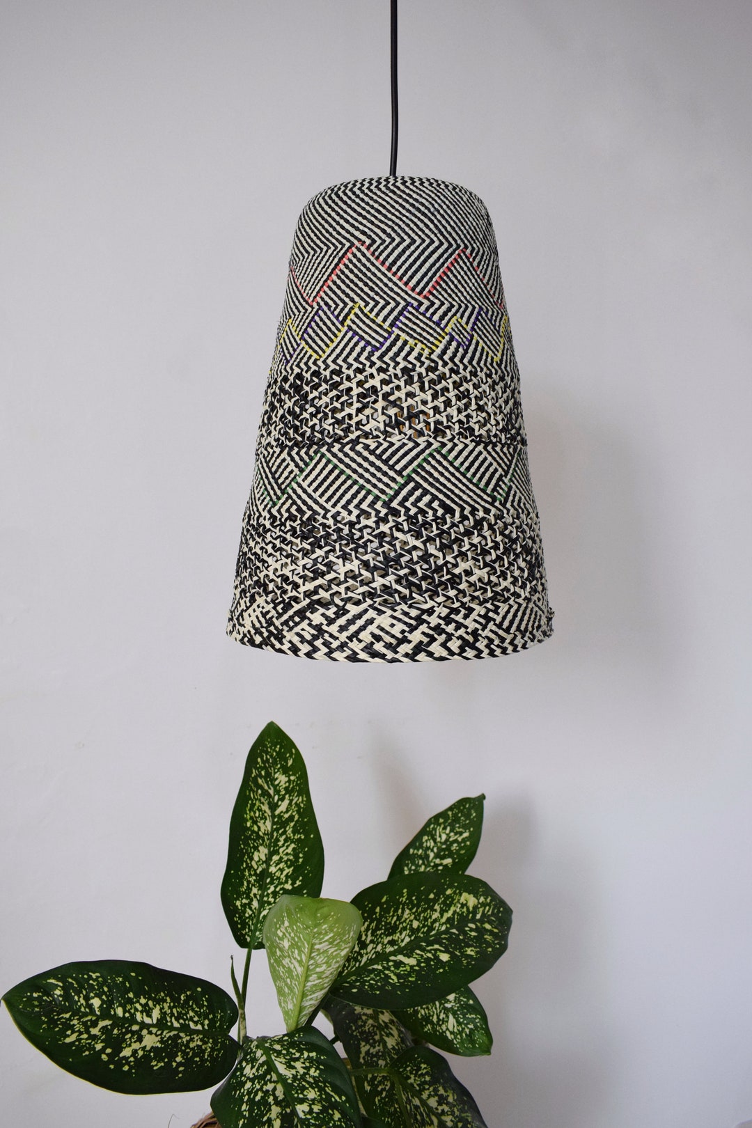 Black Color Pendant Light Pendant Lamp Ceiling Light Woven - Etsy
