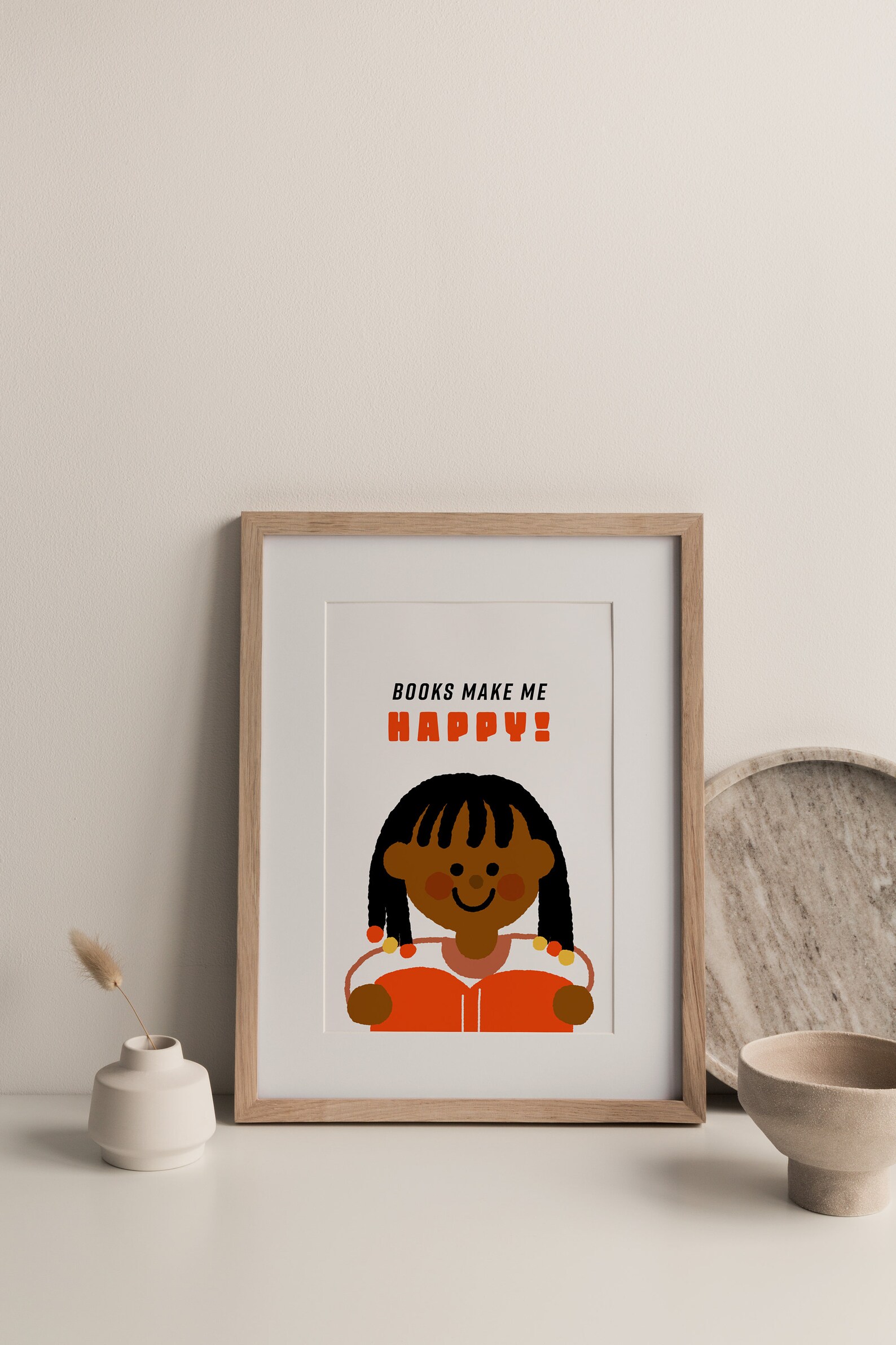 Classroom Posters, Reading Print for Library, Books Make Me Happy, Read ...