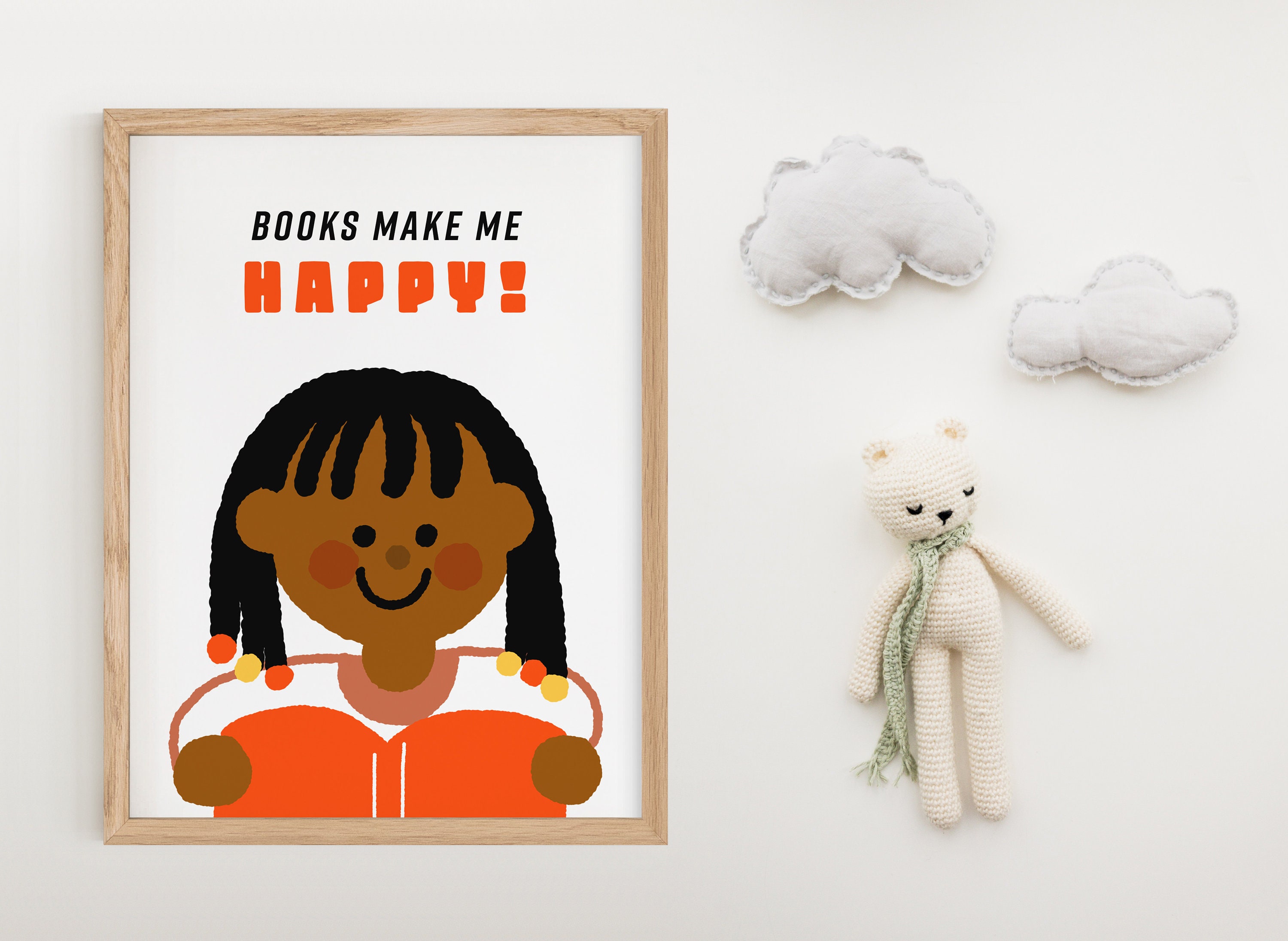 Classroom Posters, Reading Print for Library, Books Make Me Happy, Read ...