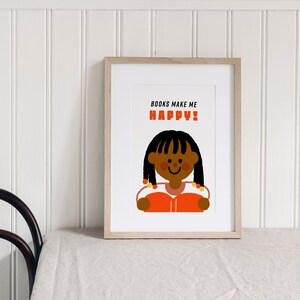 Classroom Posters, Reading Print for Library, Books Make Me Happy, Read ...